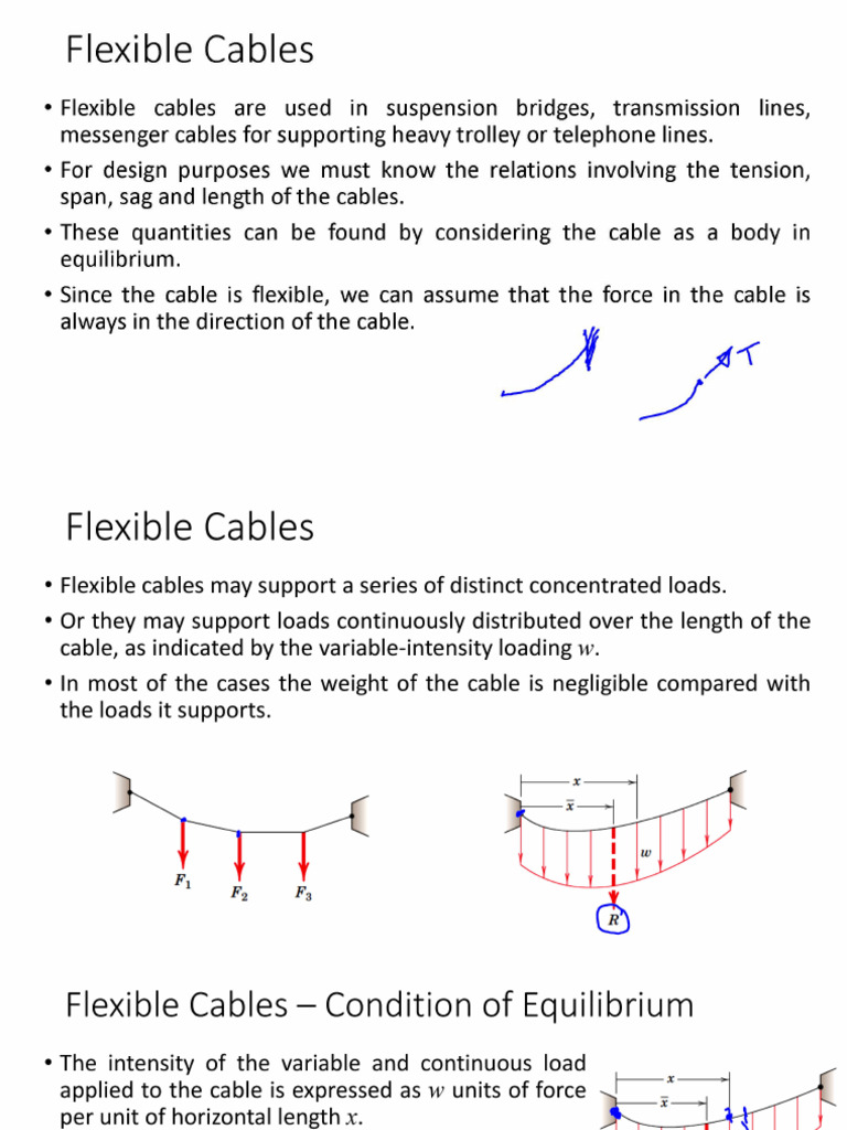 Statics_5_Flexible Cables_PPT | PDF