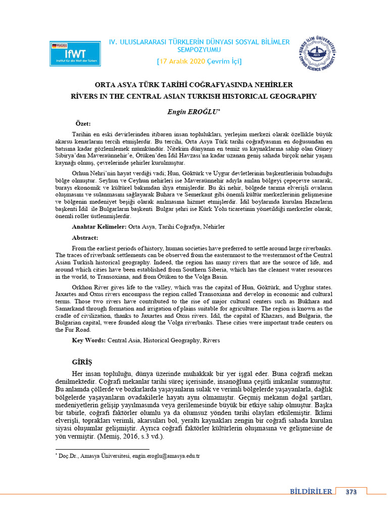 Orta Asya Turk Tarihi Cografyasinda Nehi | PDF