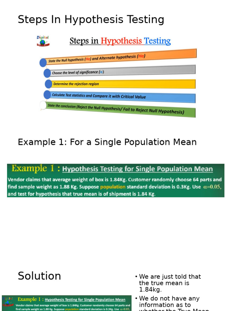Steps in Hypothesis Testing | PDF | Null Hypothesis | Hypothesis