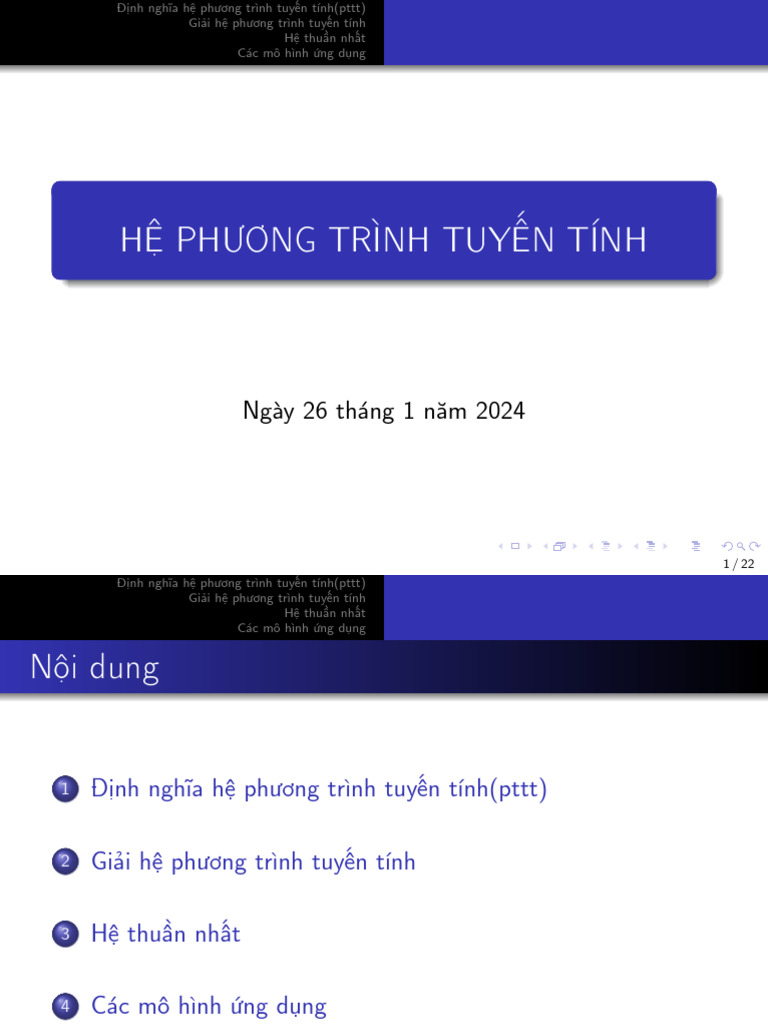 Lecture of Linear Algebra (Linear Equation System) | PDF