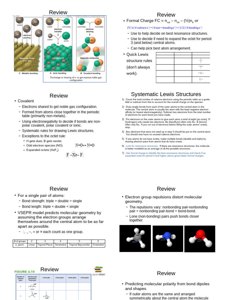 Dr. G's Chem 105 Exam 3 Rev Slides Comp | PDF | Chemical Bond ...