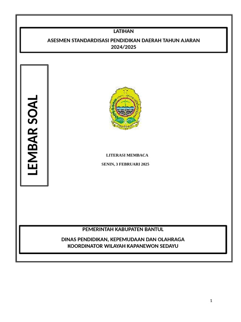 To1 - Literasi Membaca - Soal-1 | PDF