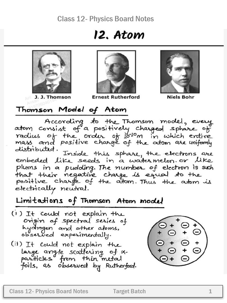 Atoms Board Notes | PDF