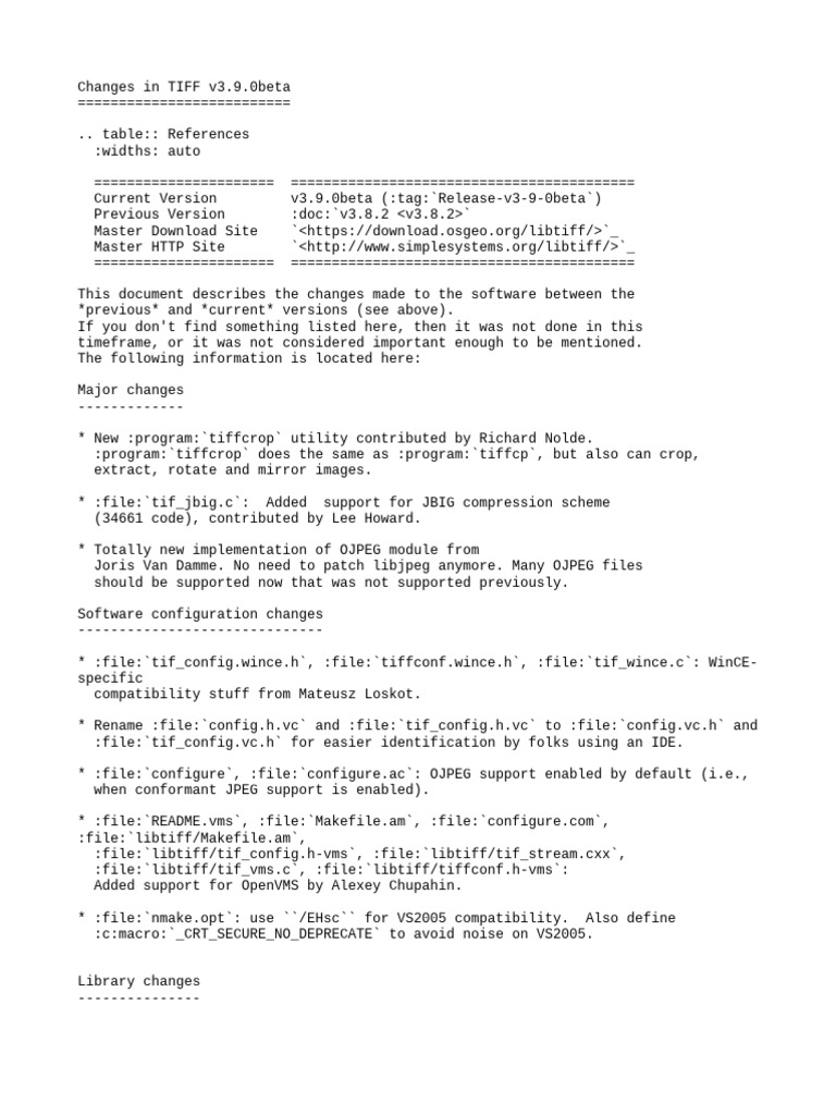 v3.9.0beta.rst | PDF | Software Bug | Computing
