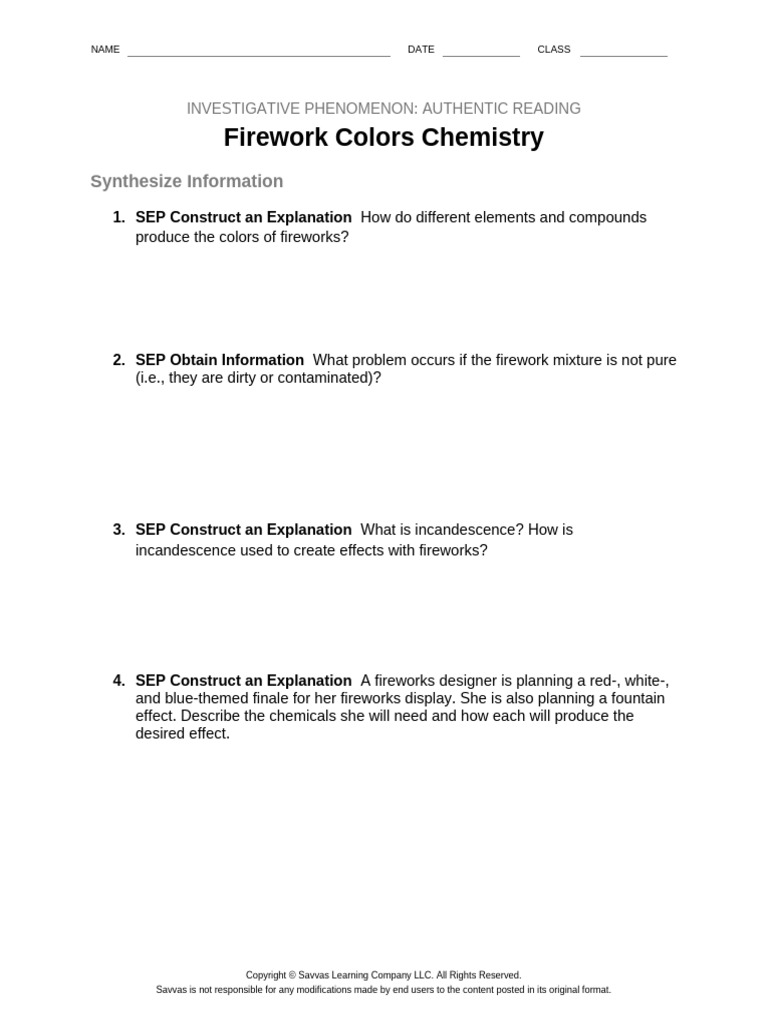 CHEM21 As Authentic Reading IWS | PDF