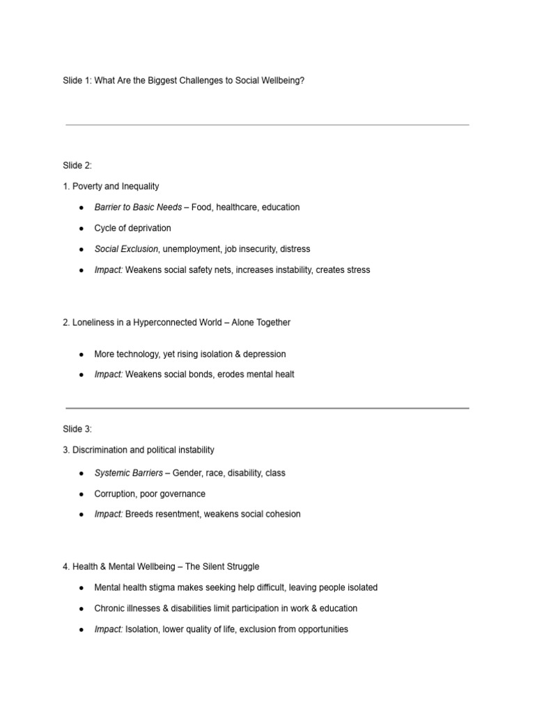 Challenges To Social Wellbeing | PDF | Poverty | Poverty & Homelessness
