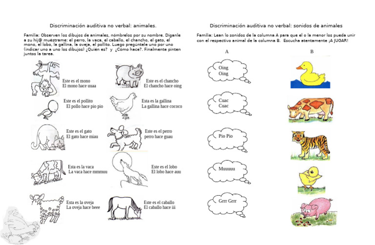 Discriminacion Auditiva Animales | PDF