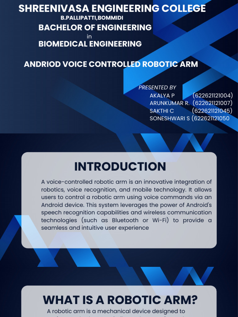 Android Voice Controlled Robotics Armpdf | PDF | Robotics | Bluetooth