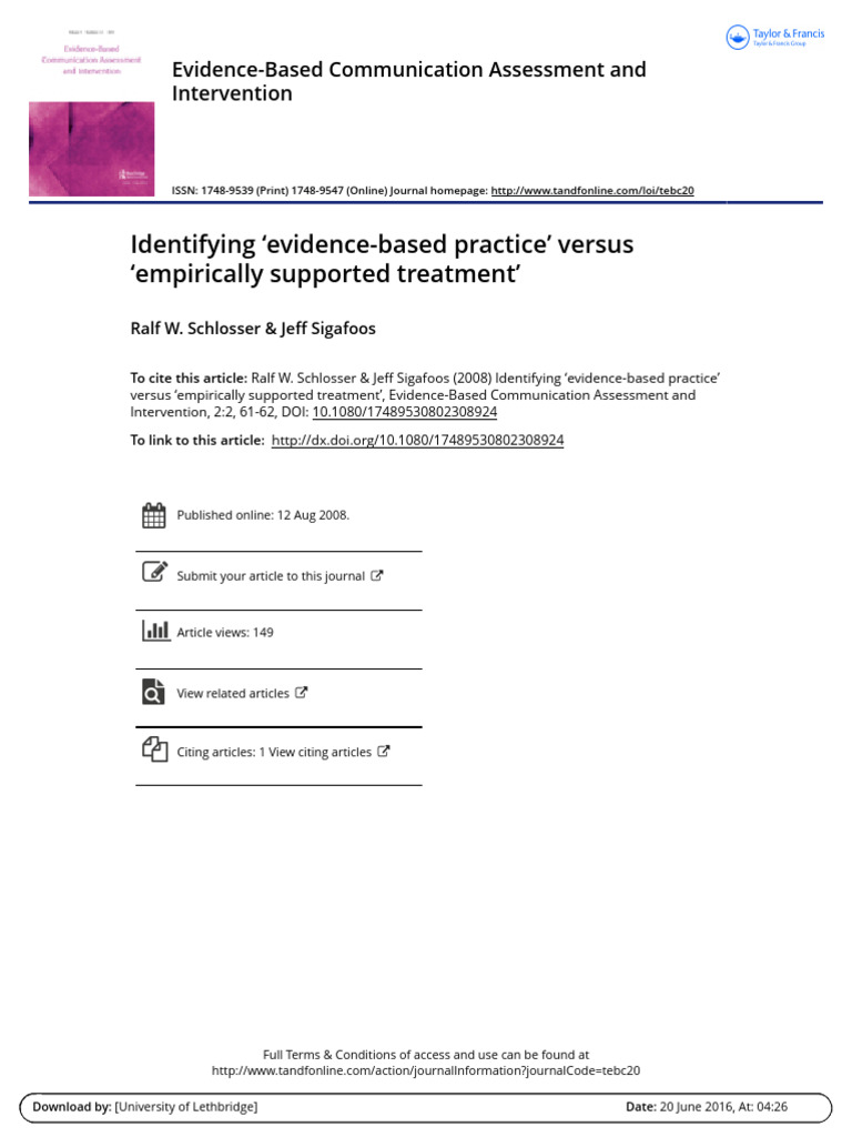Identifying ‘evidence-based practice’ versus ‘empirically supported ...