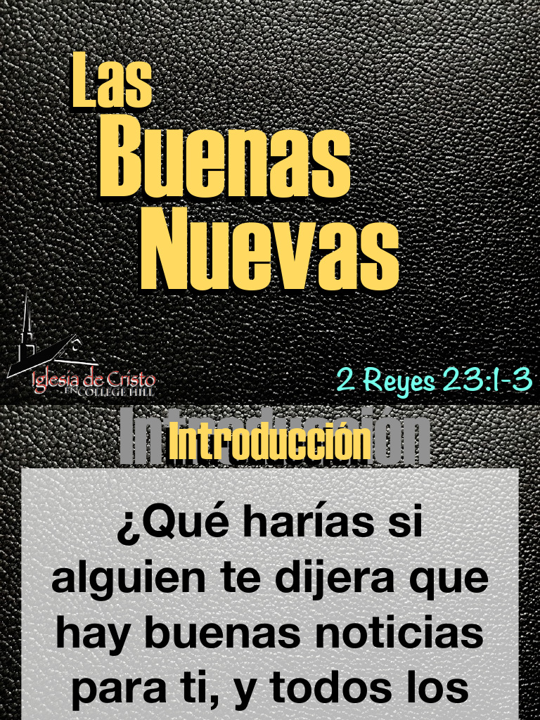 Las Buenas Nuevas 2 Reyes 23-1-3 | PDF | Contenido bíblico