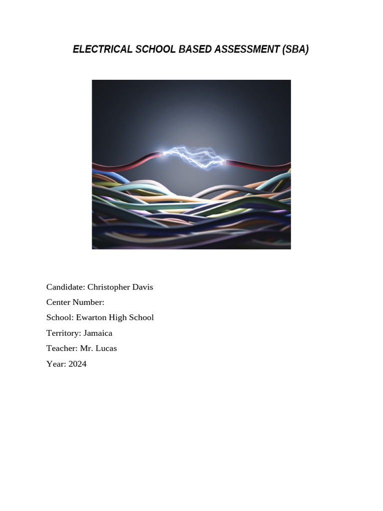 Christopher Davis Electrical Sba 33 | PDF | Resistor | Technical Drawing