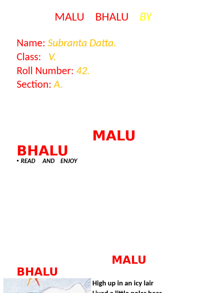 Presentation of Malu Bhalu | PDF