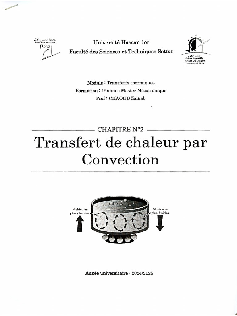 Chapitre 2 Transfert de Chaleur Par Convection_organized | PDF