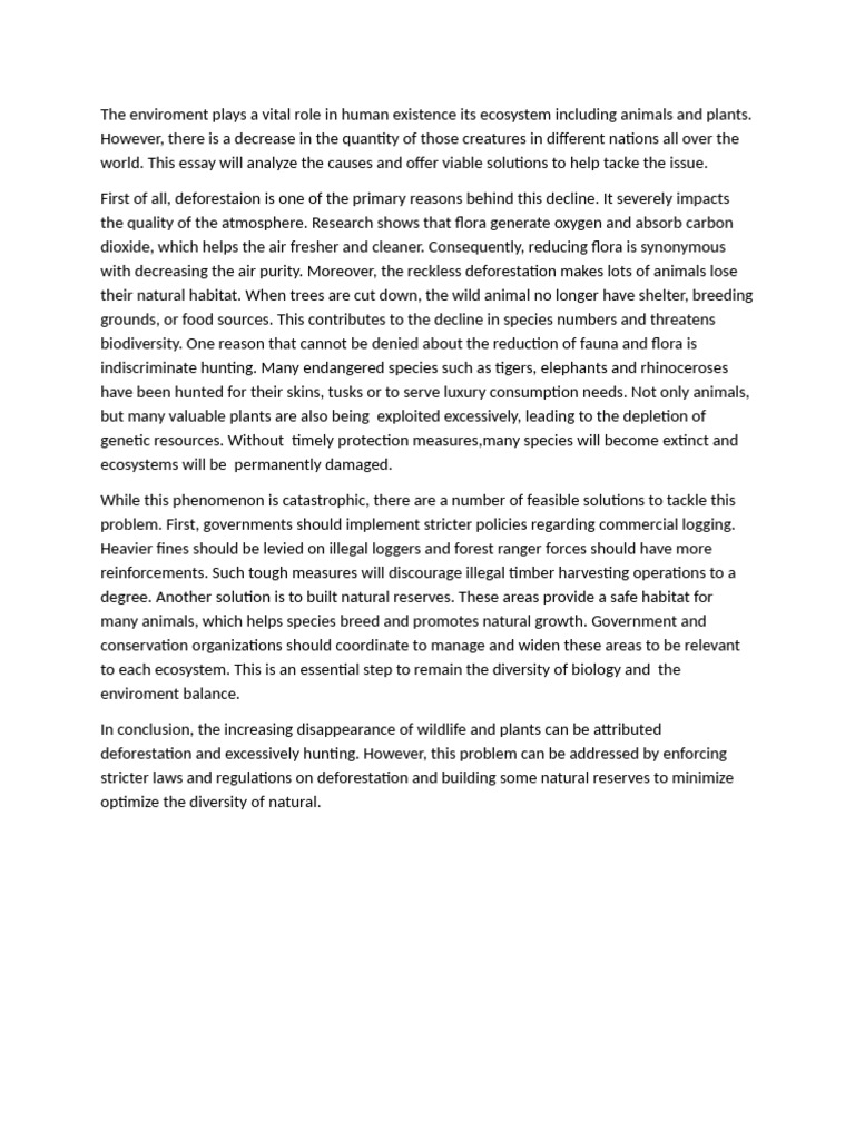 The Enviroment Plays A Vital Role in Human Existence Its Ecosystem ...