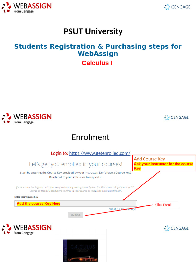 Psut University Students Registration Purchasing Steps For Webassign