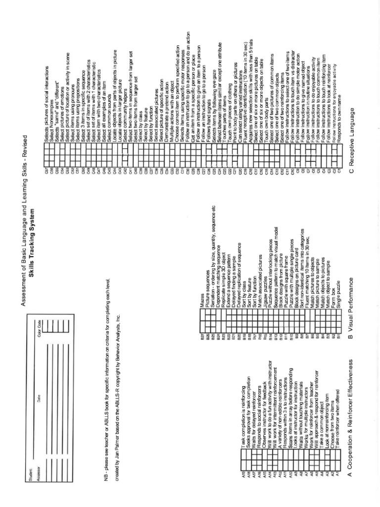 ABLLS Magic Grid | PDF