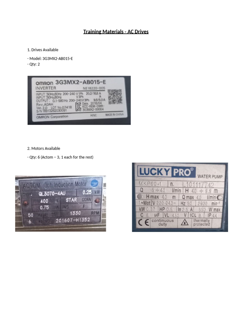 Training Materials AC Drives | PDF
