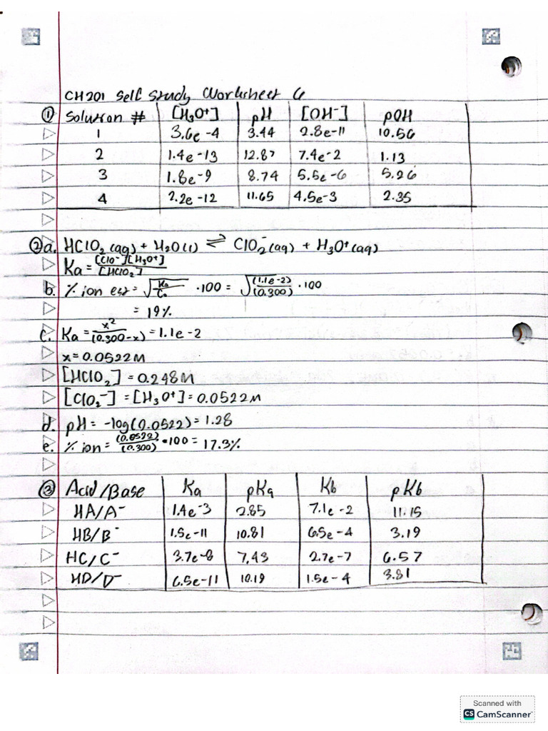 CH 201 Worksheet 6 - 1 | PDF