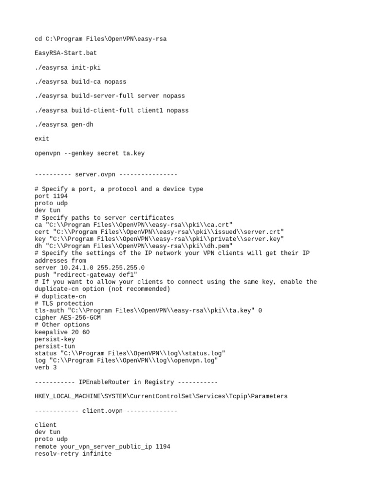 OpenVPN Setup Guide with EasyRSA | PDF