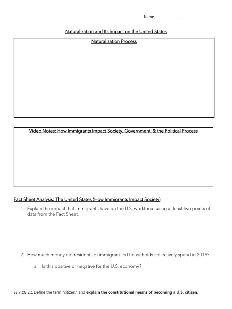 Understanding U.S. Citizenship and Immigration | PDF
