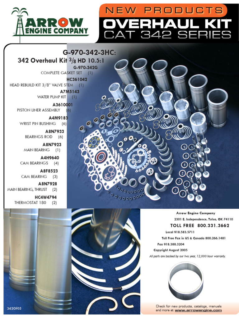 Arrow Engine 342 Overhaul Kits Overview | PDF | Vehicle Technology ...