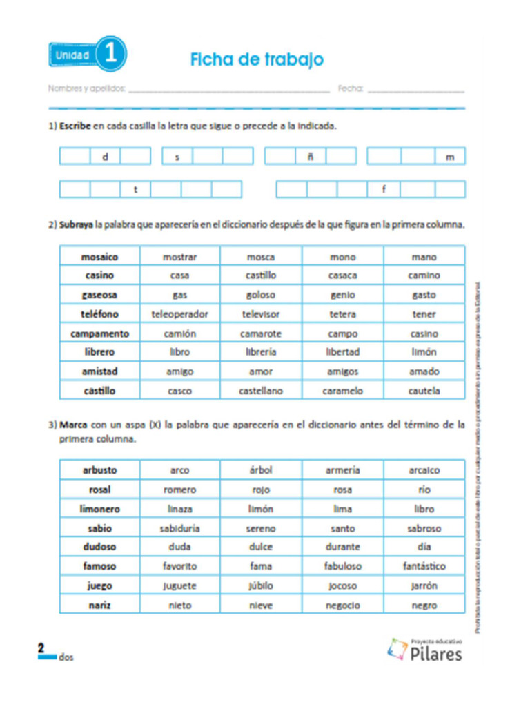 3er Grado - Unidad 1 (SR) | PDF