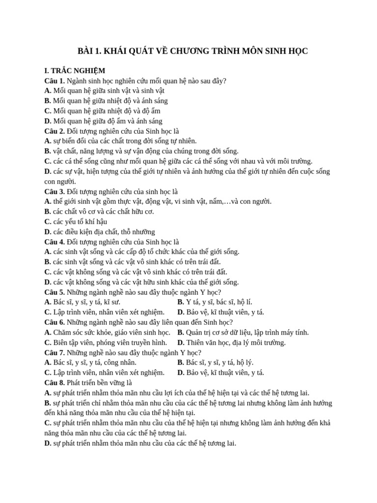 Ngan Hang Cau Hoi On Tap Giua Hki 24-25 - 10 Df1c7 | PDF