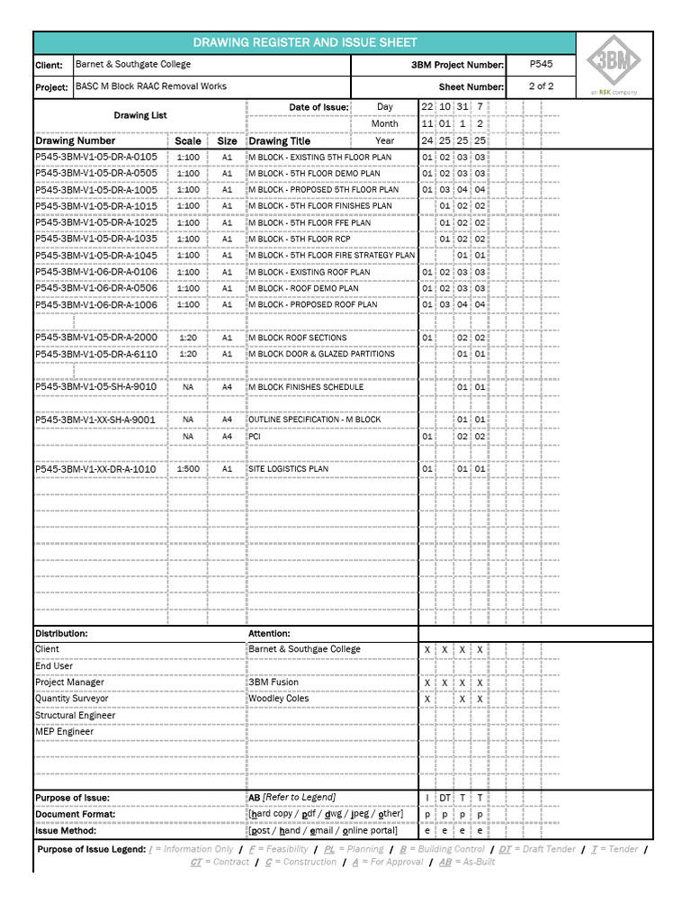 Architectural Drawings and Specification - P545 M Block Drawing Register 20250207 | PDF | Real ...