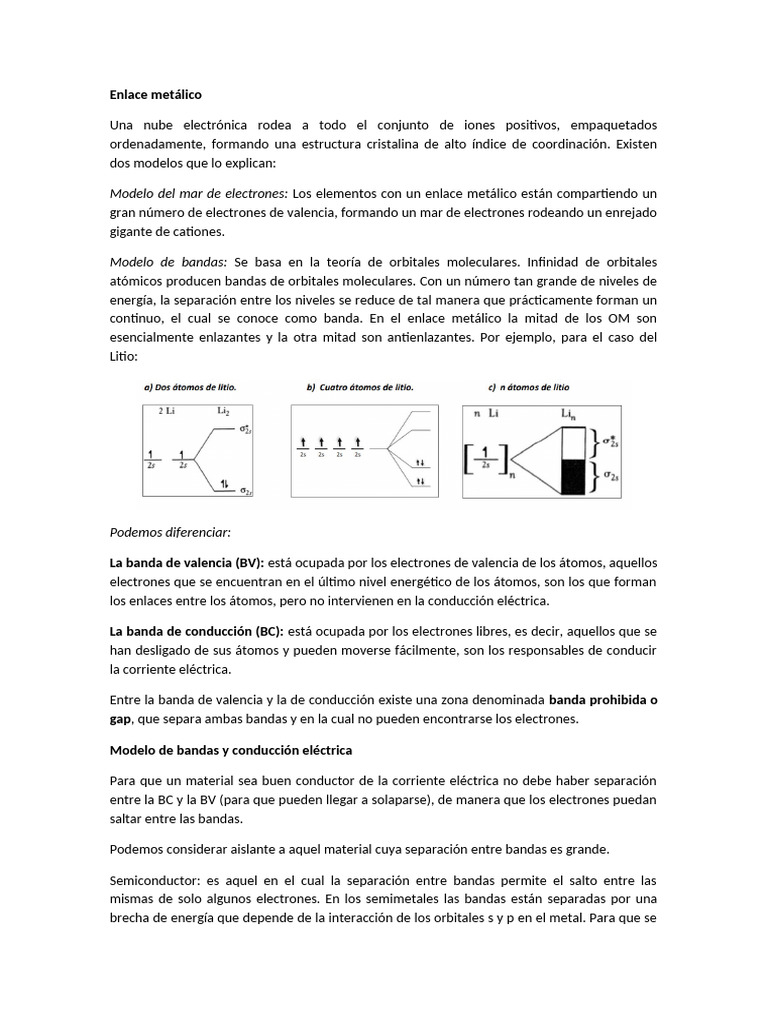 Modelo Del Mar de Electrones:: Enlace Metálico | PDF | Semiconductores ...