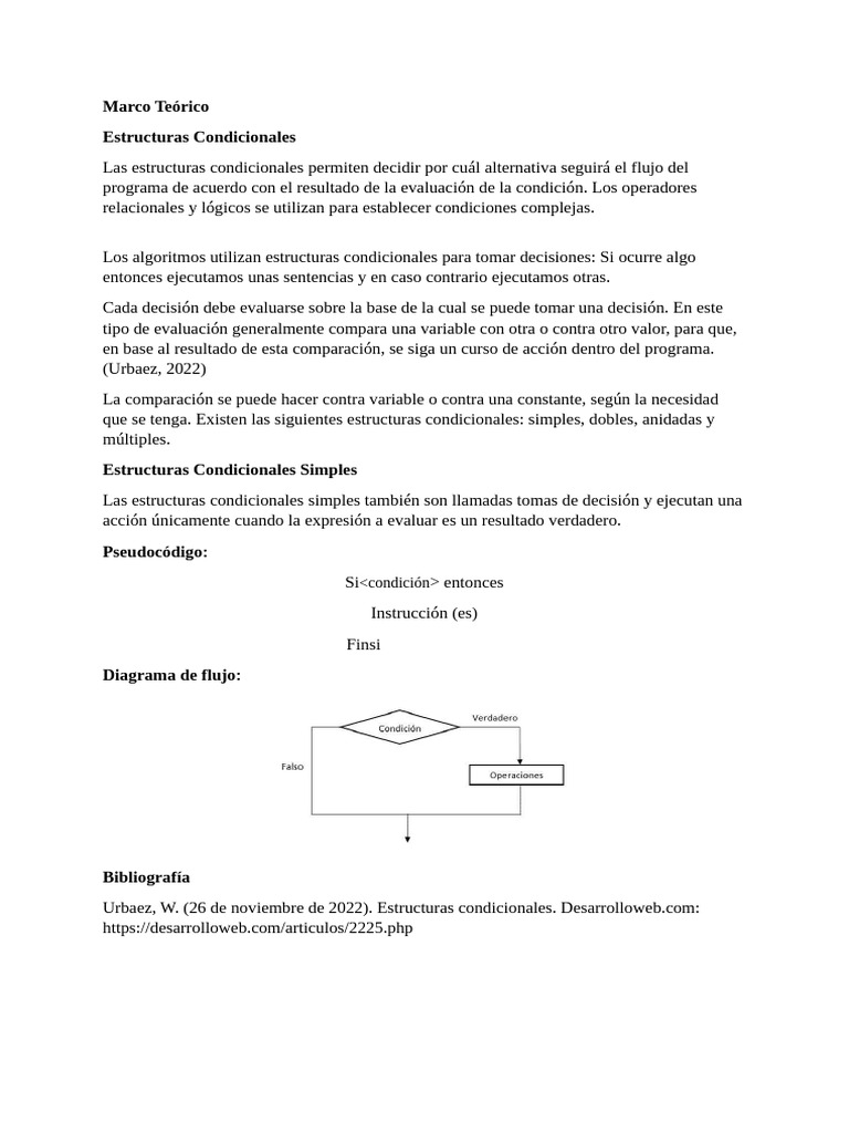 Estructuras Condicionales Simples | PDF