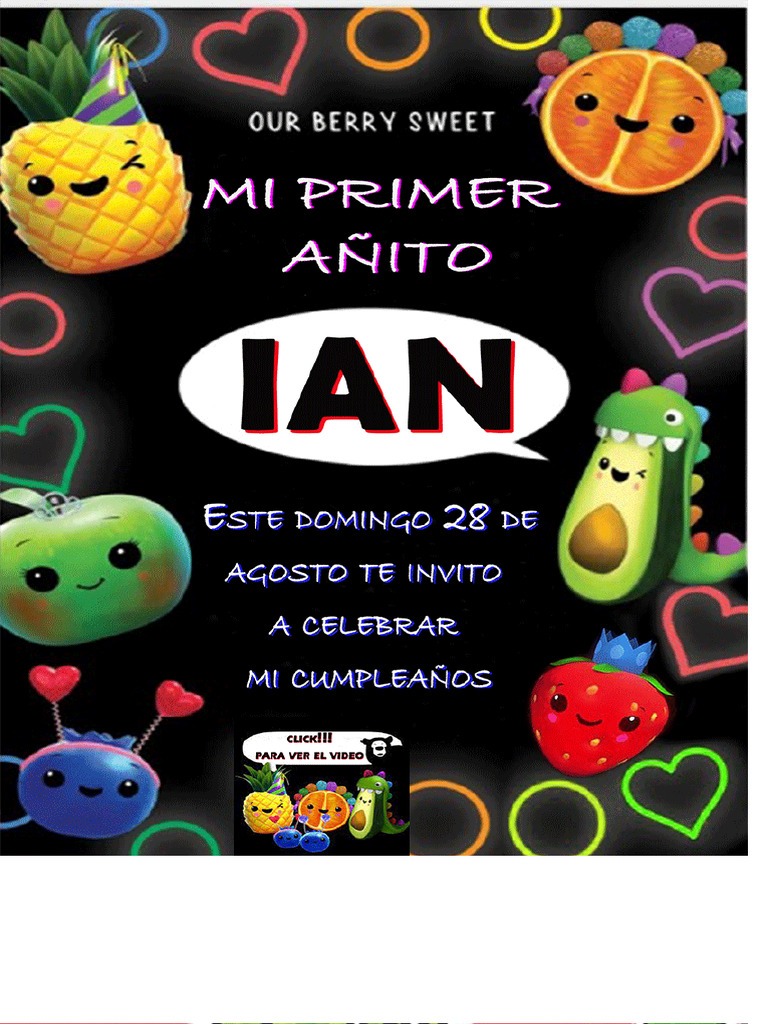 Mi Primer Añito IAN ANDRË | PDF
