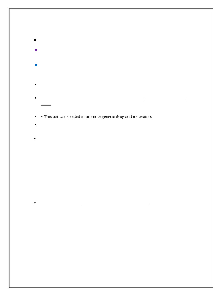 Hatch Waxman Act 2 | PDF | Generic Drug | Drug Policy