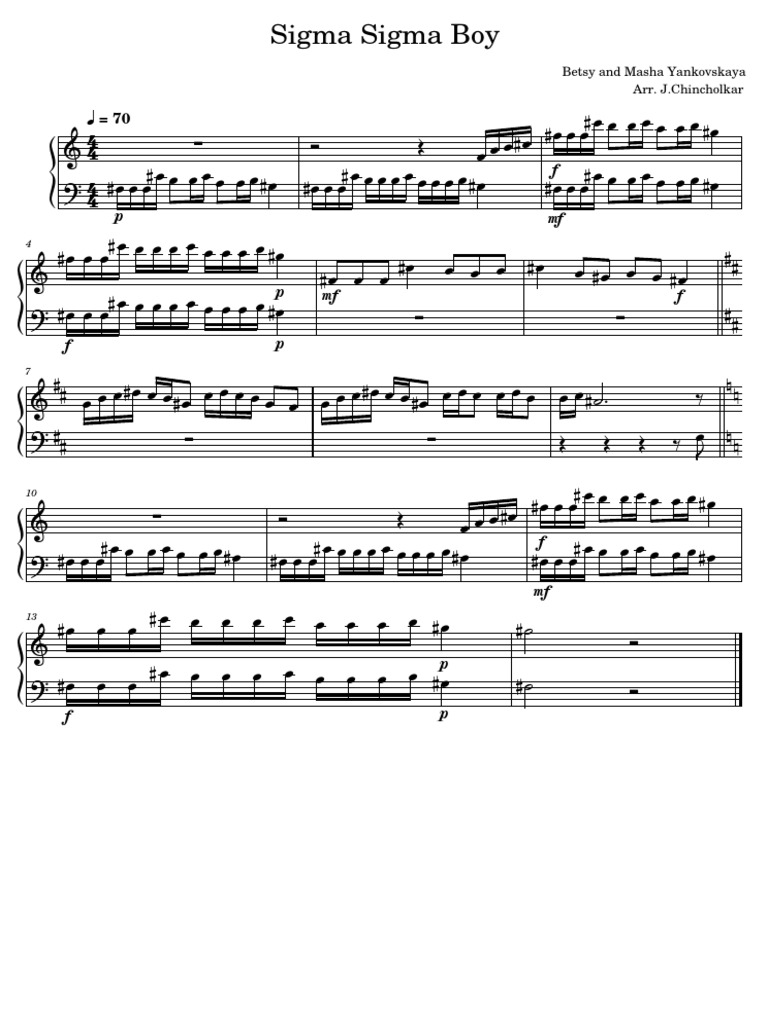 Sigma Sigma Boy (Piano) | PDF | Universities And Colleges | Publishing ...