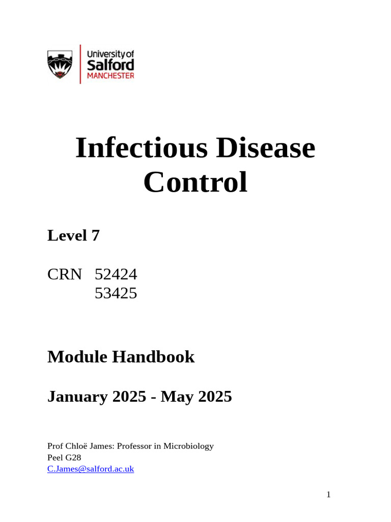 IDC Module Handbook 2025 | PDF | Infection | Medical Diagnosis
