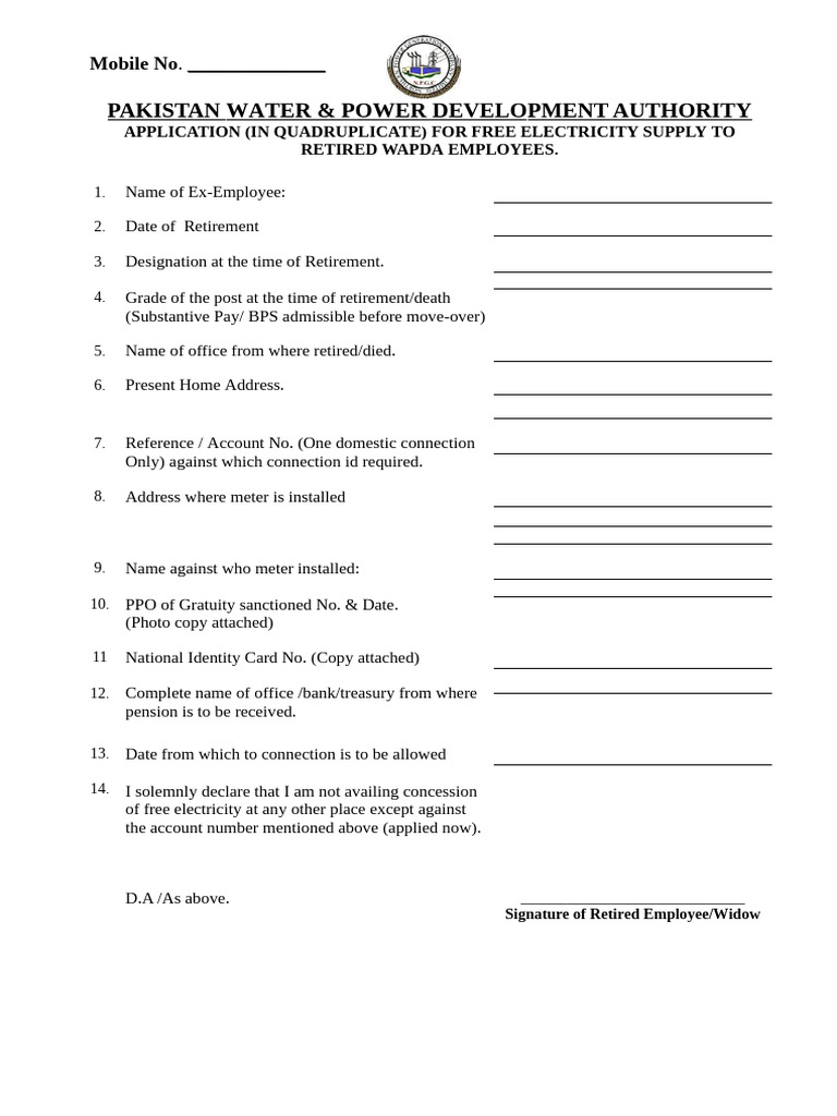Free Supply Form of Retired Employee 2024-25 | PDF | Access Control ...