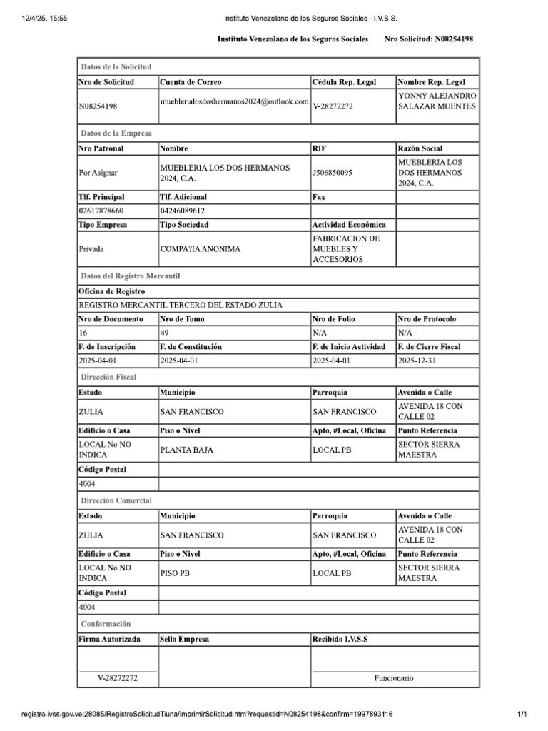Solicitud de Inscripcion Ivss | PDF