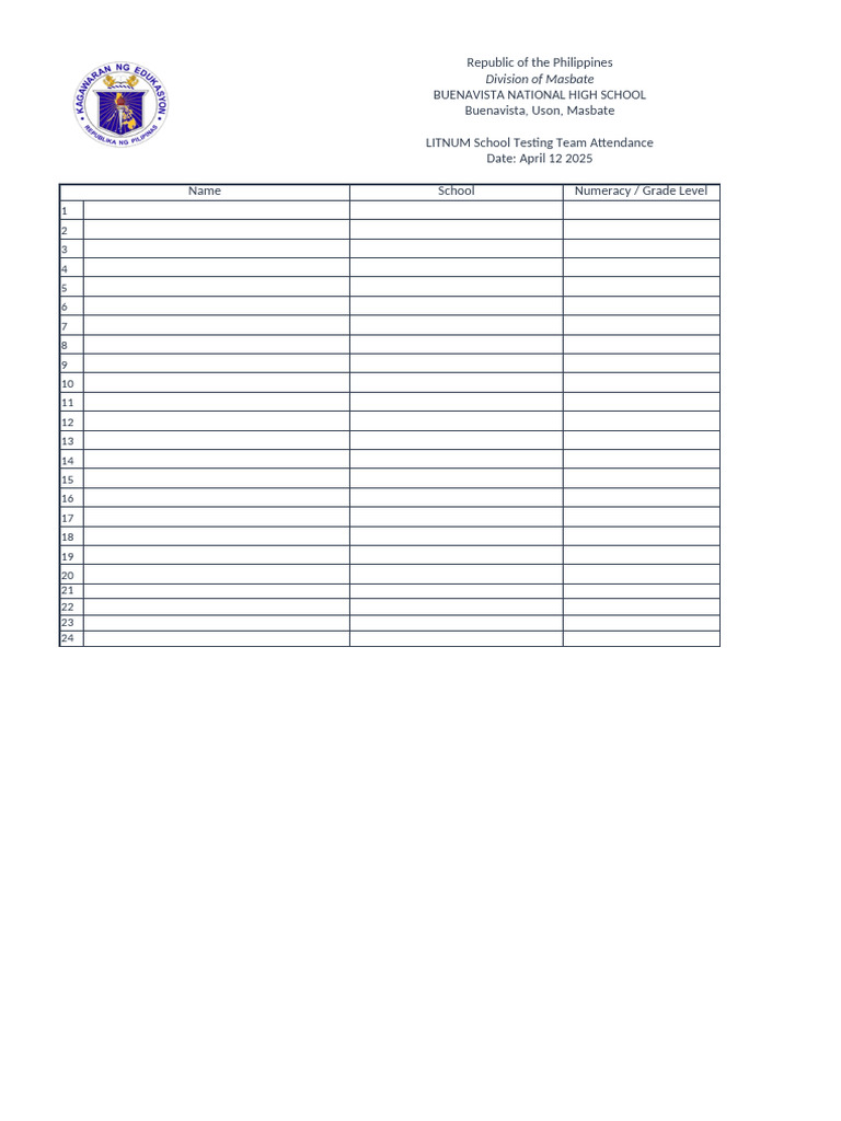 Attendance - Intervention English | PDF