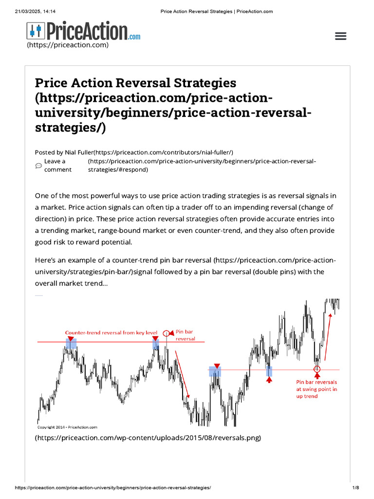 Price Action Reversal Strategies Guide | PDF | Financial Markets ...