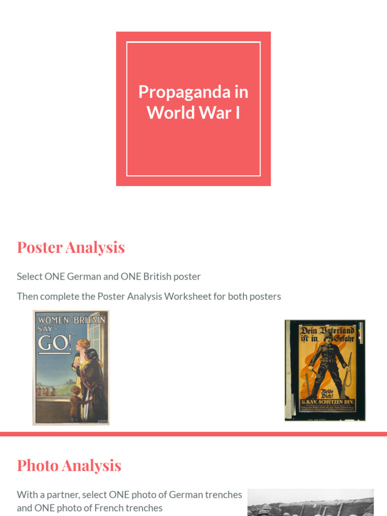 WWI Propaganda Poster Analysis | PDF
