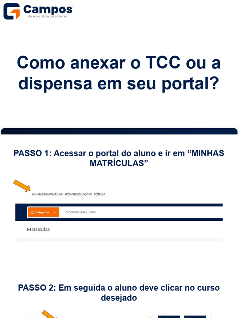 Como Anexar TCC no Portal do Aluno | PDF
