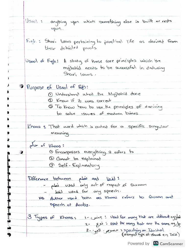 Nur Al Anwar 1 Exam Notes | PDF