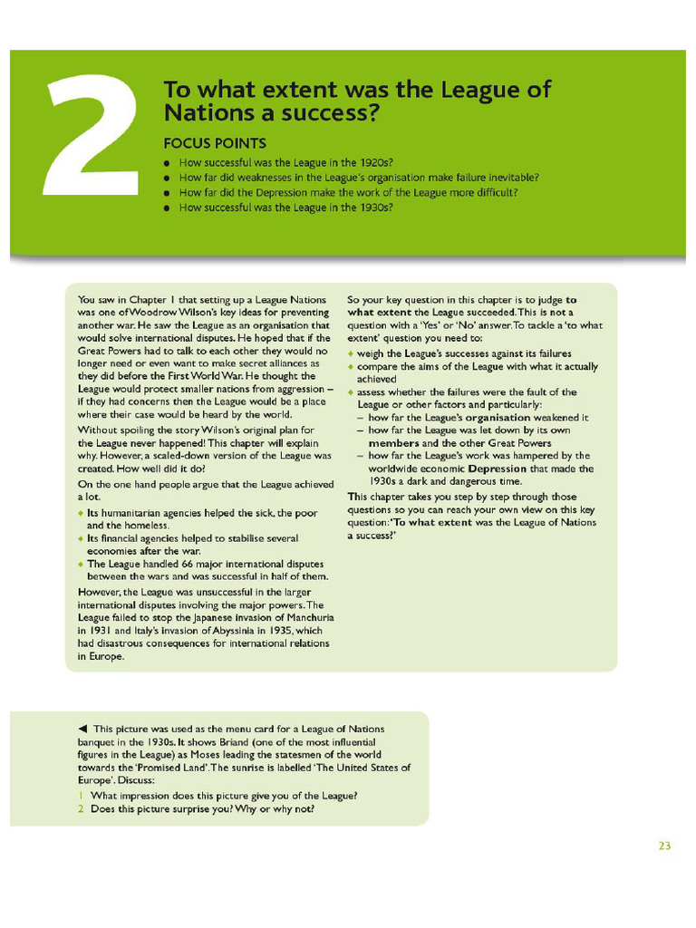 Cambridge IGCSE Modern World History - The League of Nations-1 | PDF