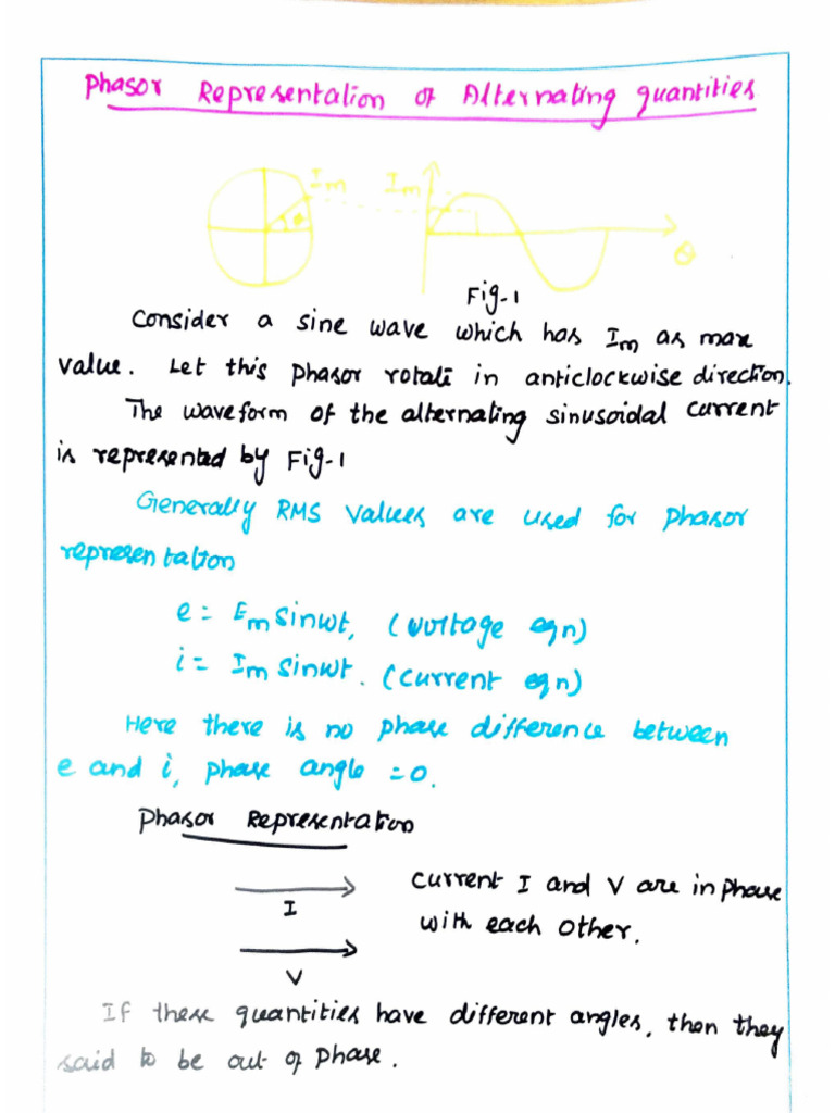Phase Representation of Alternating Quantities | PDF | Trigonometry ...