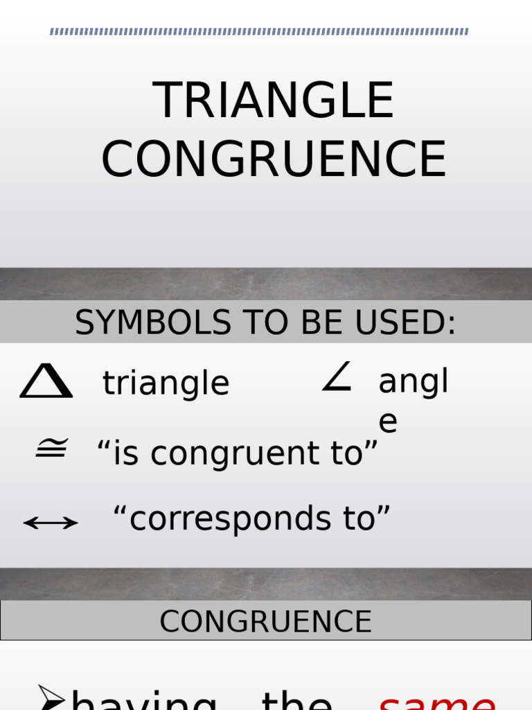 Triangle Congruence Explained | PDF | Geometric Shapes | Euclidean Geometry