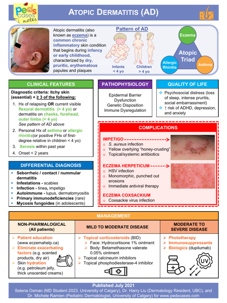Atopic Dermatitis - PedsCases Note | PDF | Dermatitis | Diseases And ...