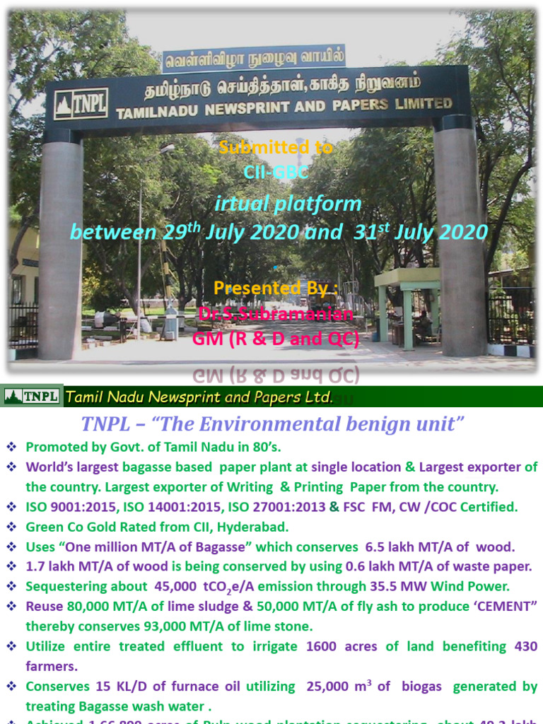 TNPL Unit 1: Sulfide Removal Project | PDF | Industrial Processes