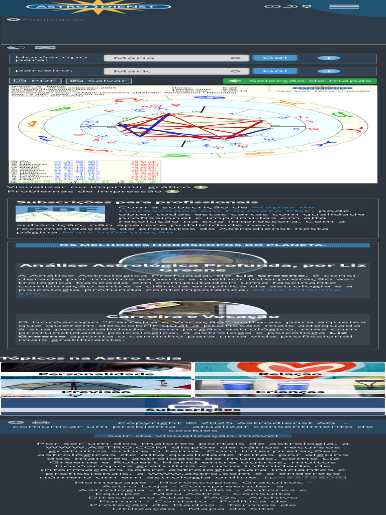 Mapa Astral Gratuito no Astrodienst | PDF | Astrologia | Psicologia