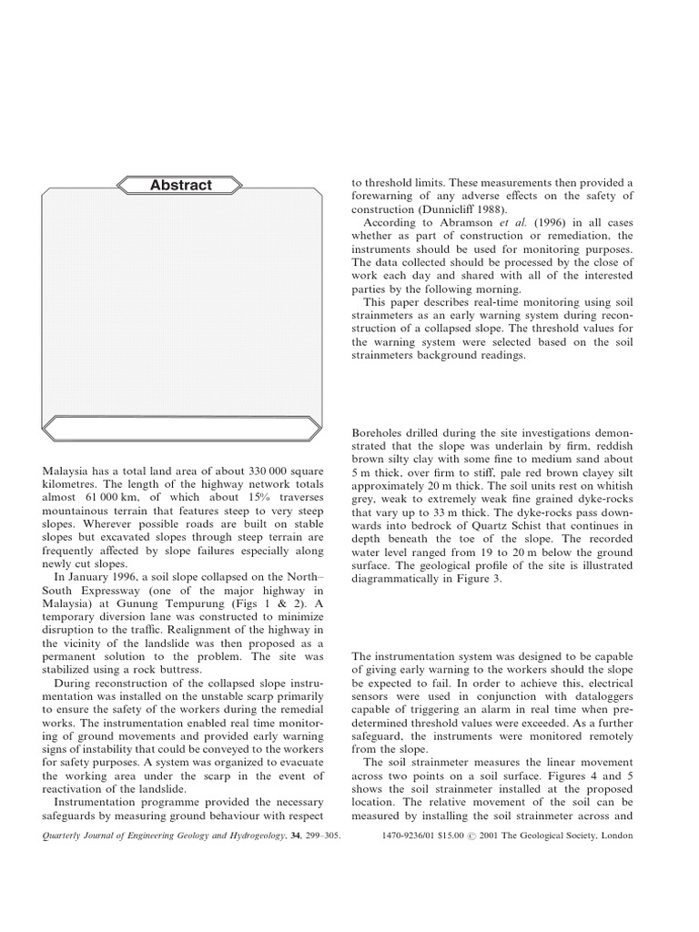An Early Warning System For Active Landslides | PDF | Landslide | Silt