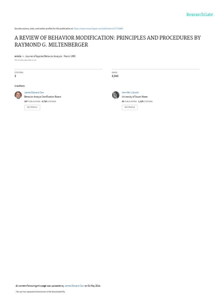 Behavior Modification Principles and Procedures | PDF | Reinforcement ...