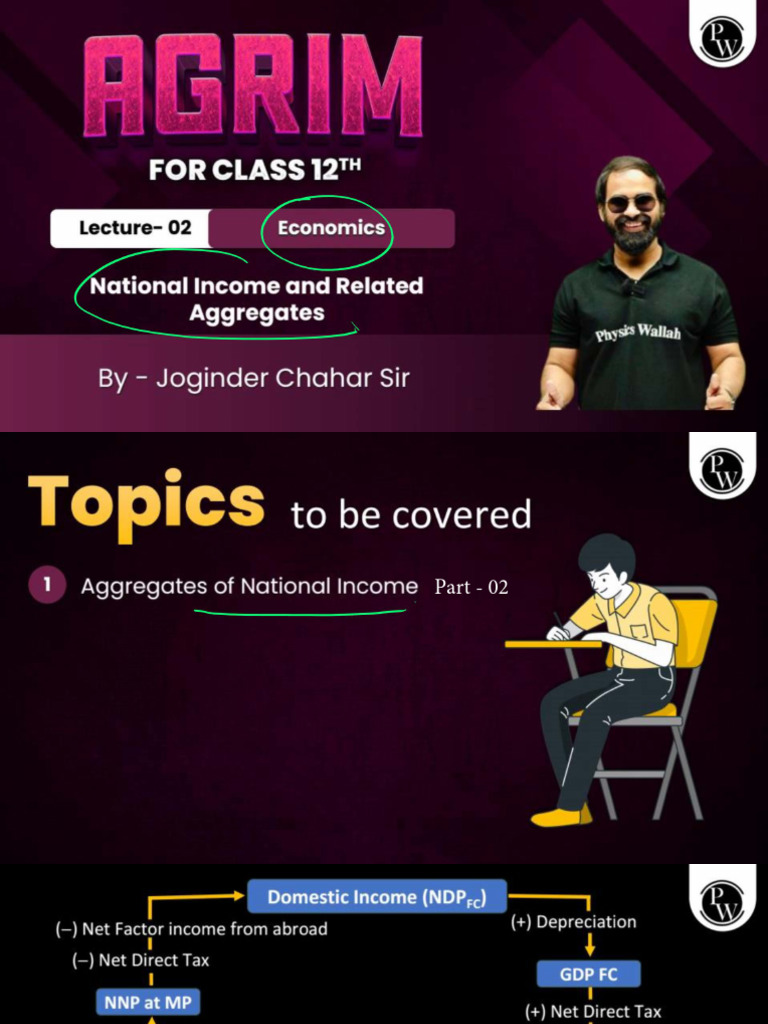 National Income & Related Aggregates 02 - Class Notes - Agrim 2025 | PDF